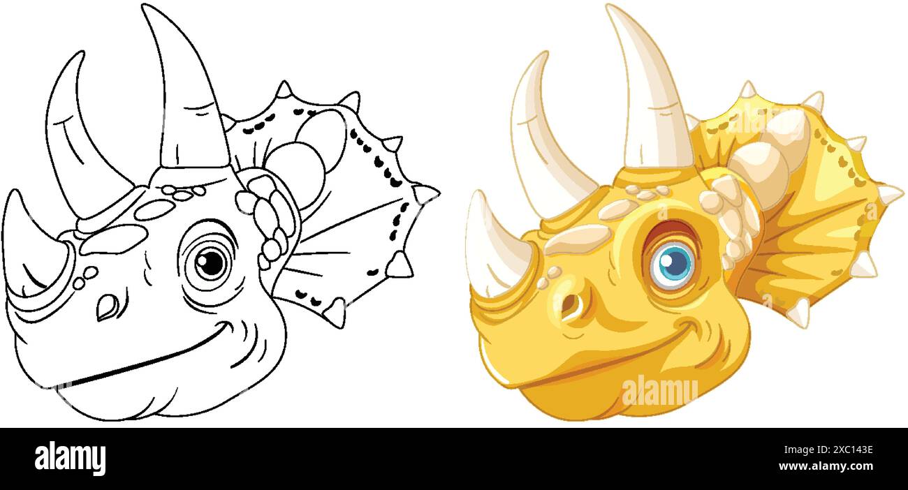 Vector illustration of dinosaur heads Stock Vector Image & Art - Alamy