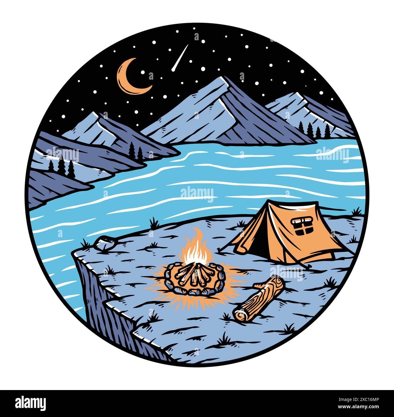 Mount at night Stock Vector Images - Alamy