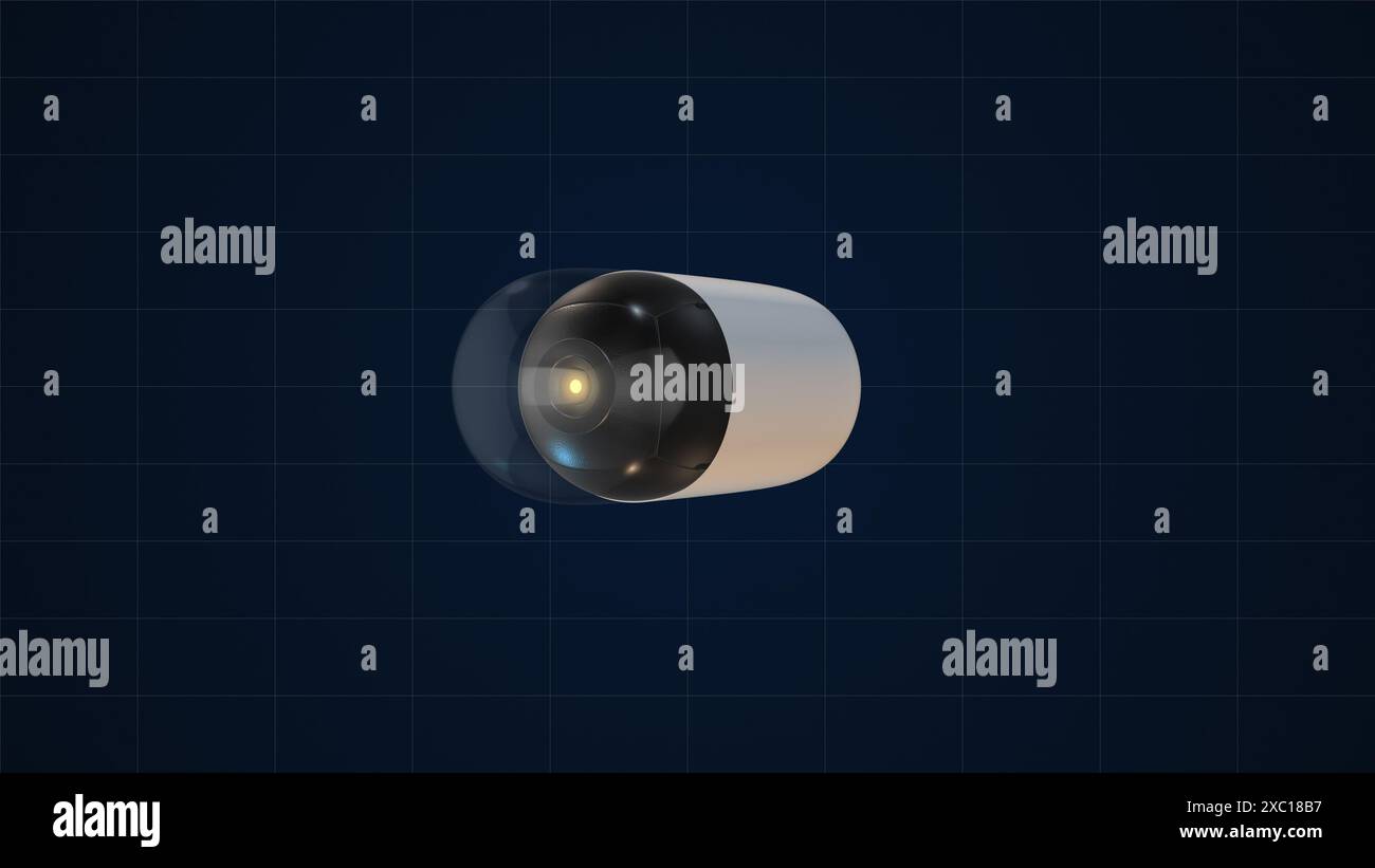 Pill Cam Capsule Endoscopy medical concept with plexus Stock Photo - Alamy