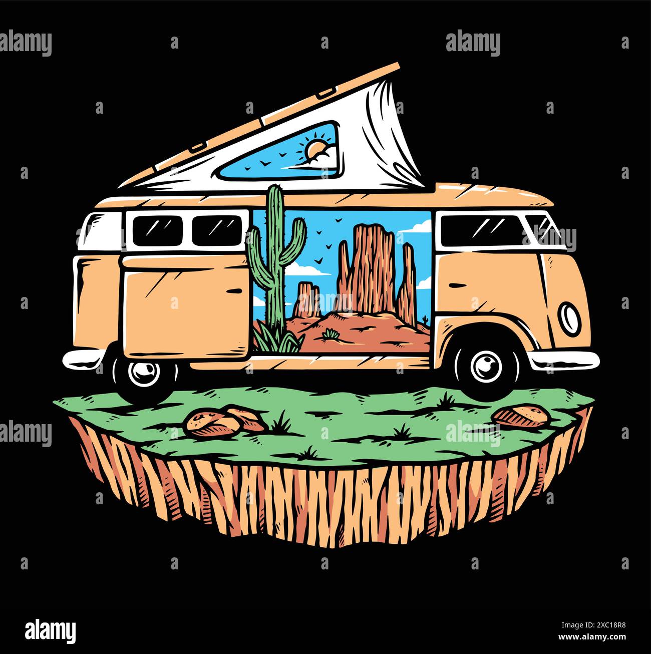 Camper van adventure in Stock Vector Images - Alamy