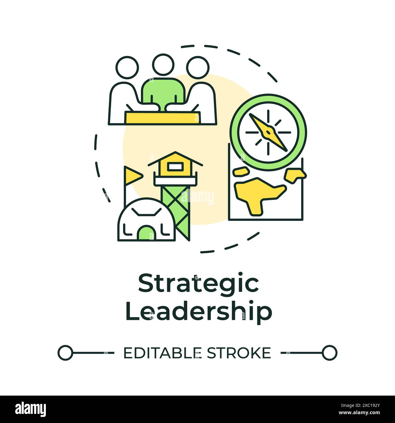 Strategic leadership multi color concept icon Stock Vector Image & Art - Alamy