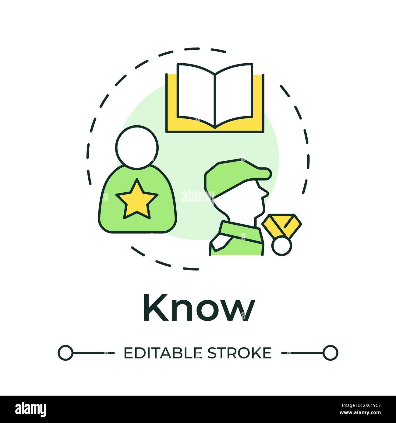 Know military philosophy multi color concept icon Stock Vector Image ...