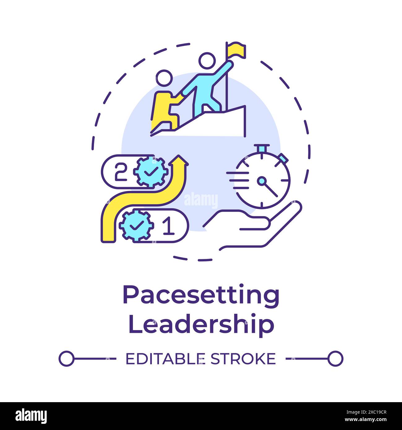 Pacesetting leadership multi color concept icon Stock Vector Image ...