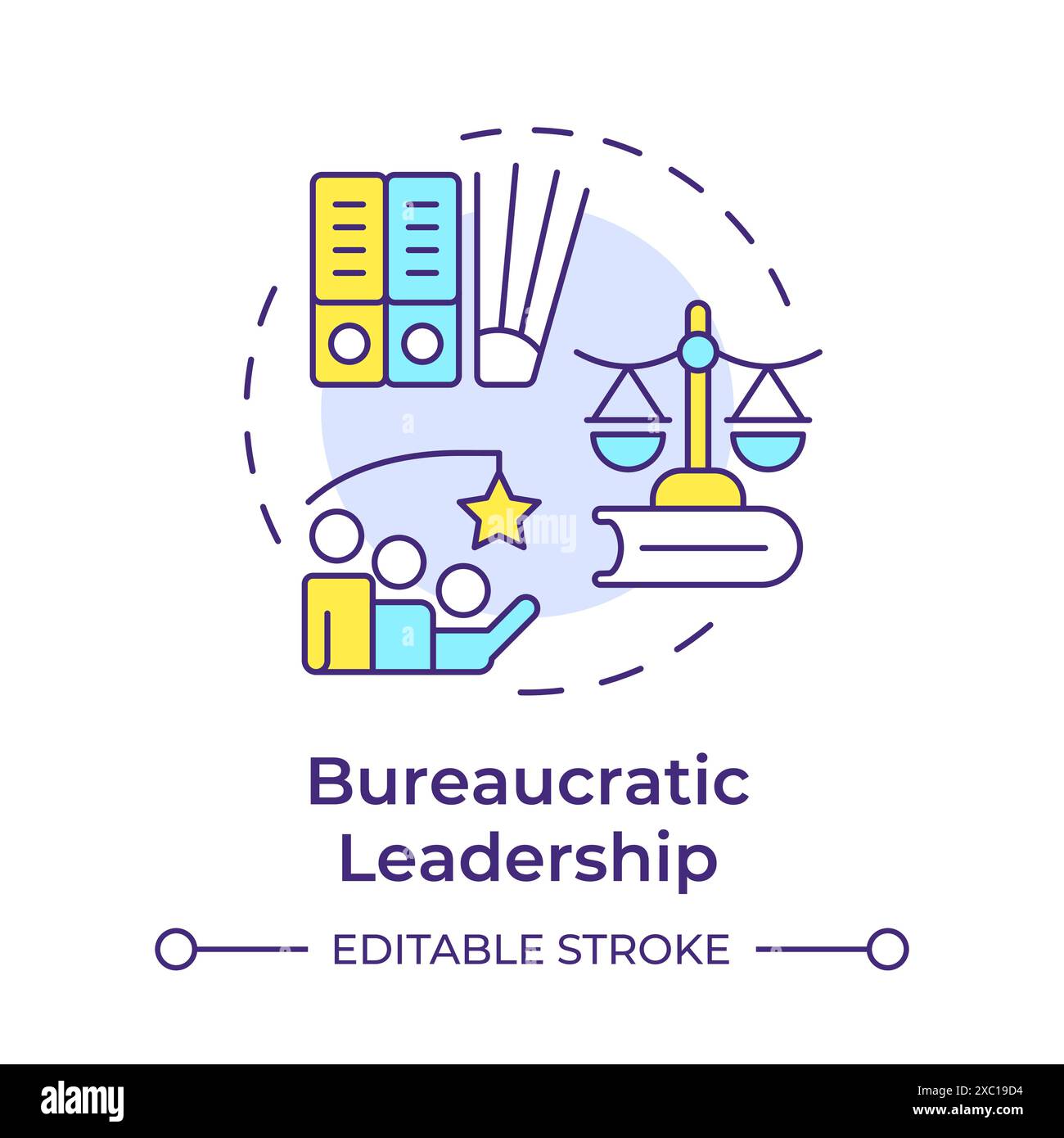 Bureaucratic leadership multi color concept icon Stock Vector Image & Art - Alamy