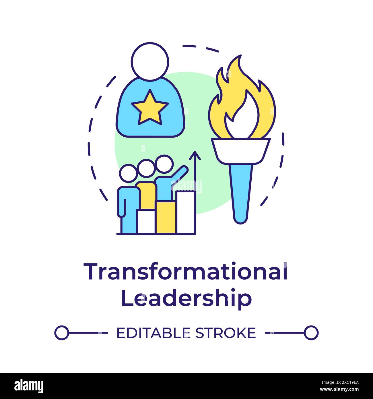 Transformational leadership multi color concept icon Stock Vector Image & Art - Alamy