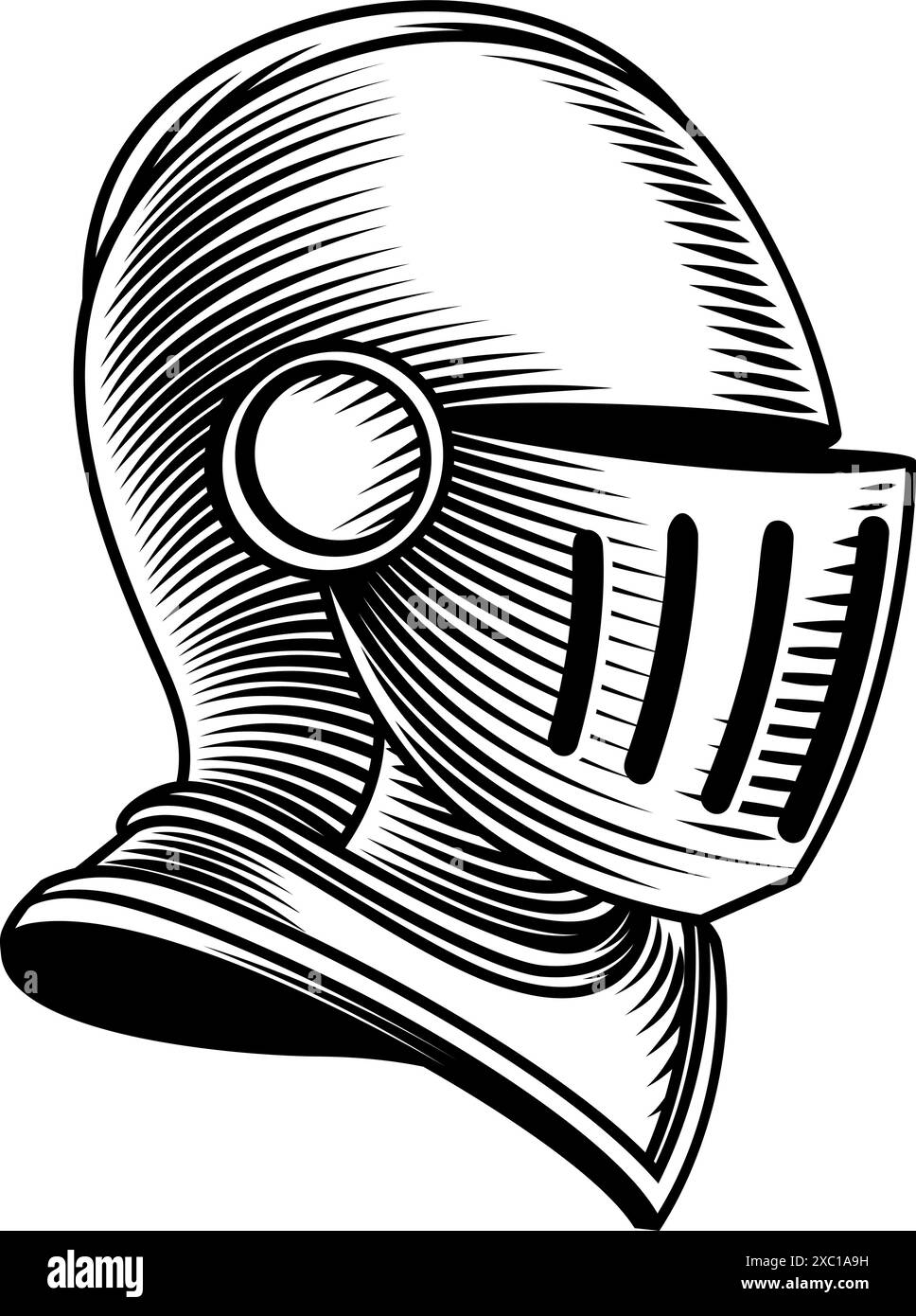 Knight Helm Medieval Helmet Vintage Woodcut Style Stock Vector Image ...