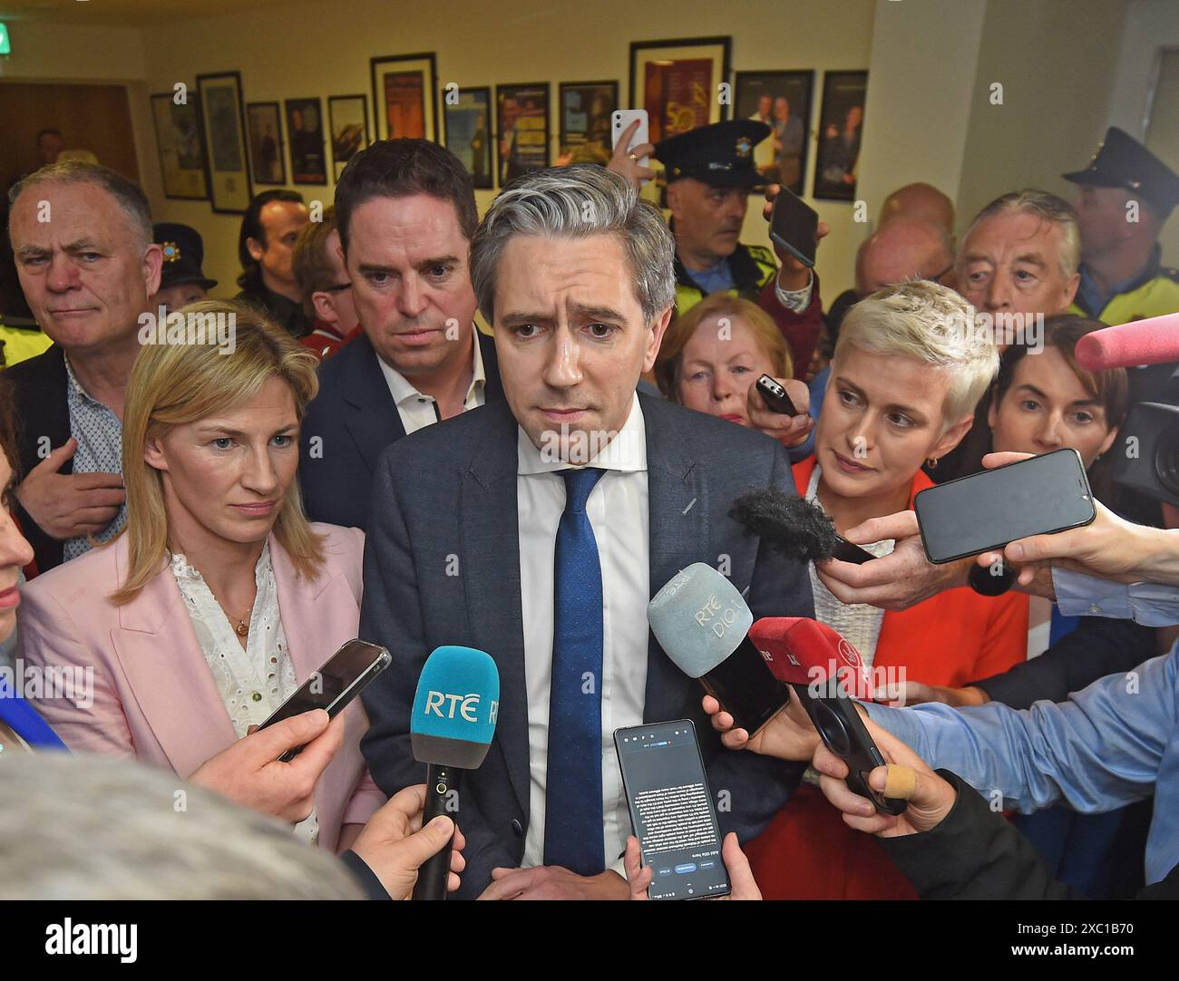 Taoiseach Simon Harris (centre) with Fine Gael European Election ...