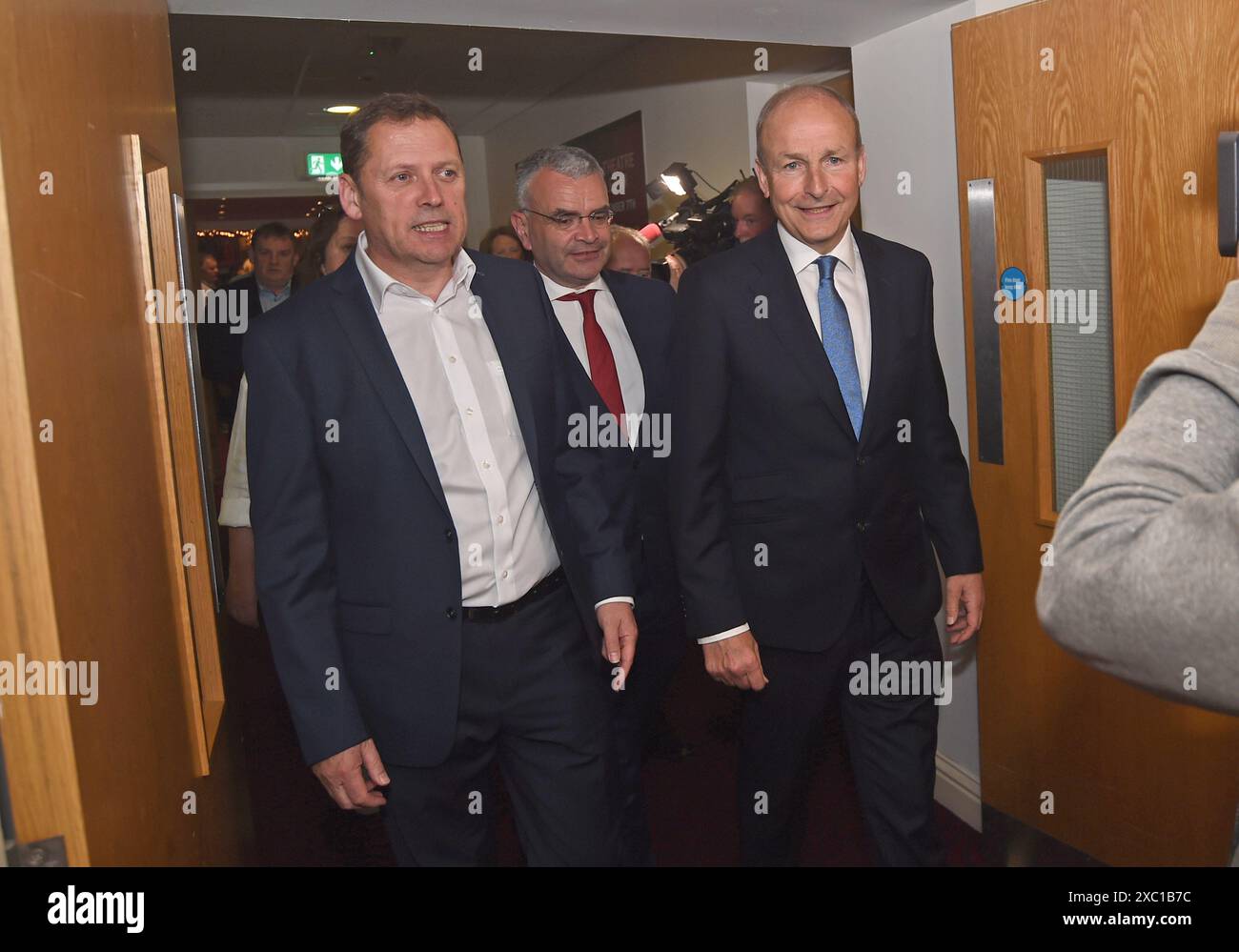 Tanaiste Micheal Martin (right) and Fianna Fail candidate Barry Cowen ...