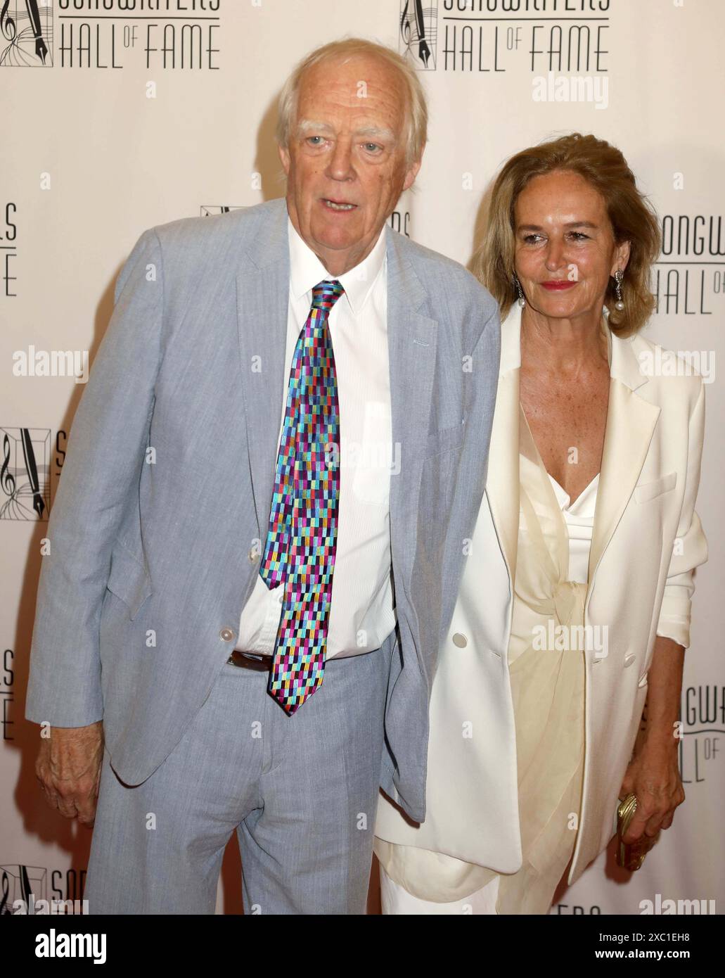 June 13, 2024, New York, New York, USA: Lyricist TIM RICE and CAROLINE ...