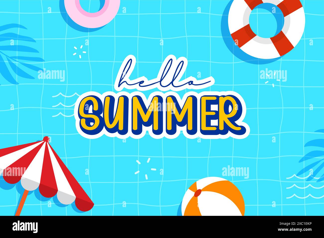 Summer sale banner cover template background. Summer swimming pool ...