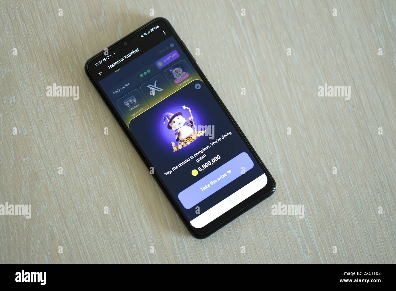 KYIV, UKRAINE - APRIL 20, 2024 Hamster Kombat telegram bot on ...