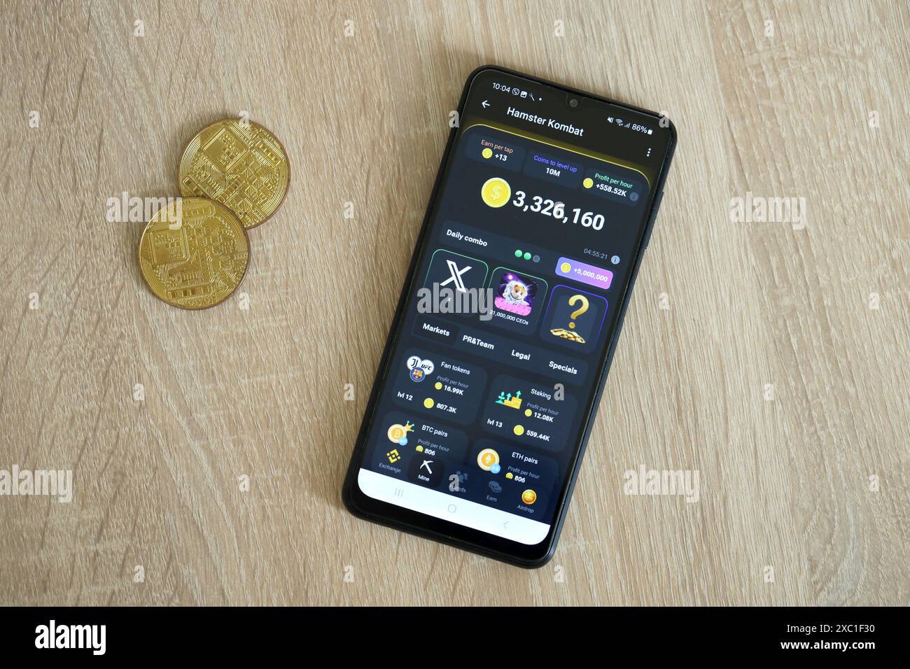 KYIV, UKRAINE - APRIL 20, 2024 Hamster Kombat telegram bot on ...