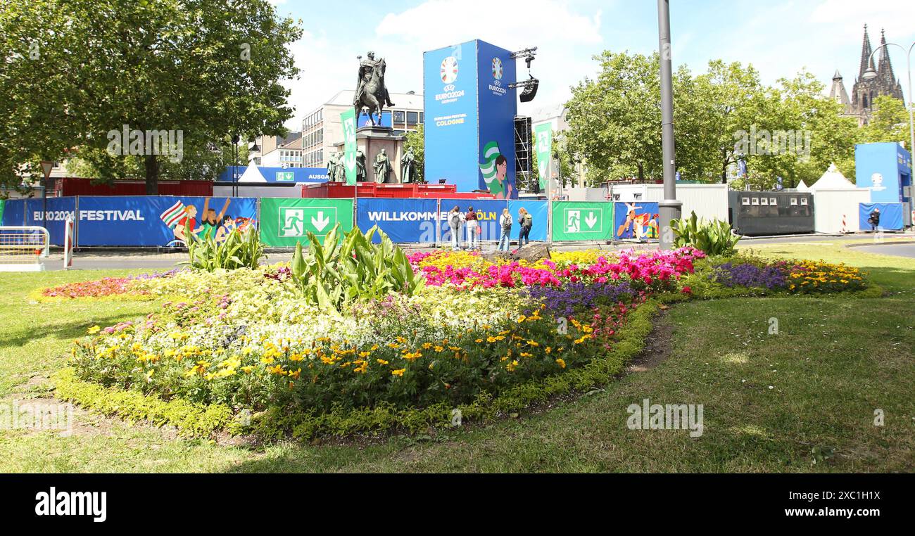 Eingang zur Fan Zone Heumarkt vom EURO 2024 Fan Festival in Köln. Köln ...