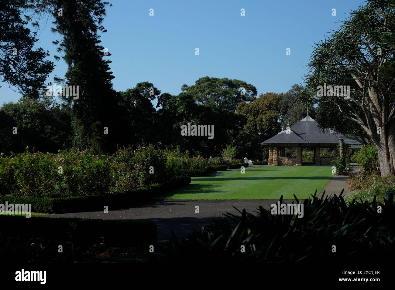 Palace Rose Garden lawns and Pavillion, Royal Botanic Garden Sydney ...