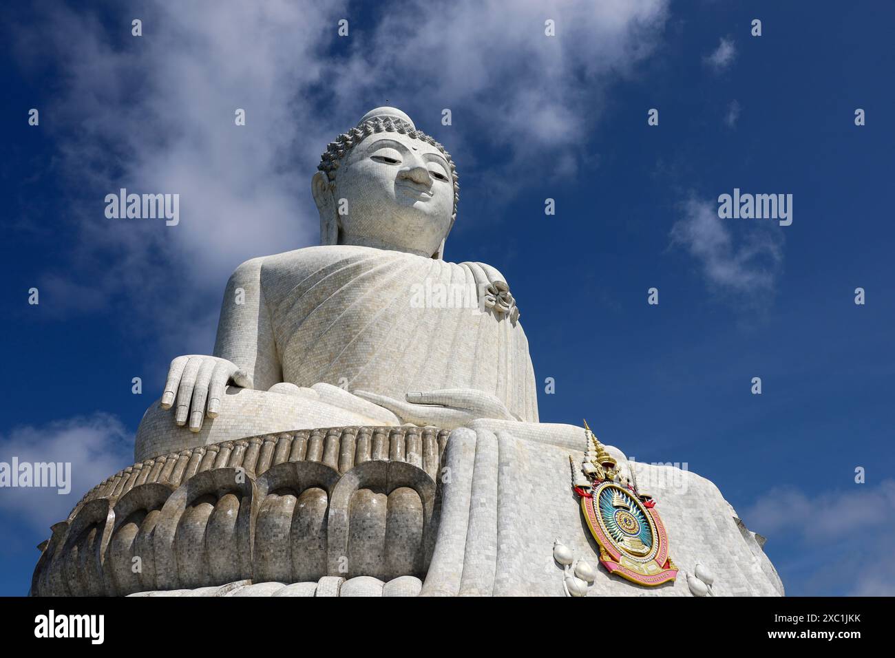 Big Buddha statue on Phuket island on blue sky background Stock Photo ...