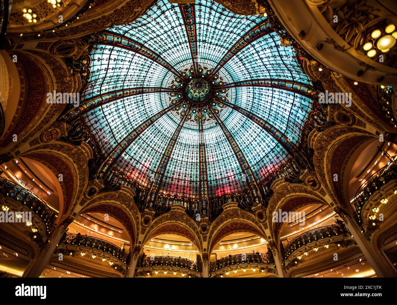 The Iconic Glass Dome of Galeries Lafayette - Paris, France Stock Photo ...