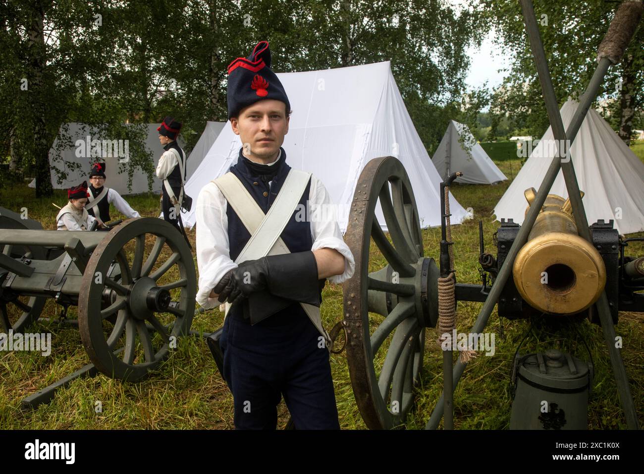 Moscow, Russia. 12th June, 2024. A participant takes part a historical ...