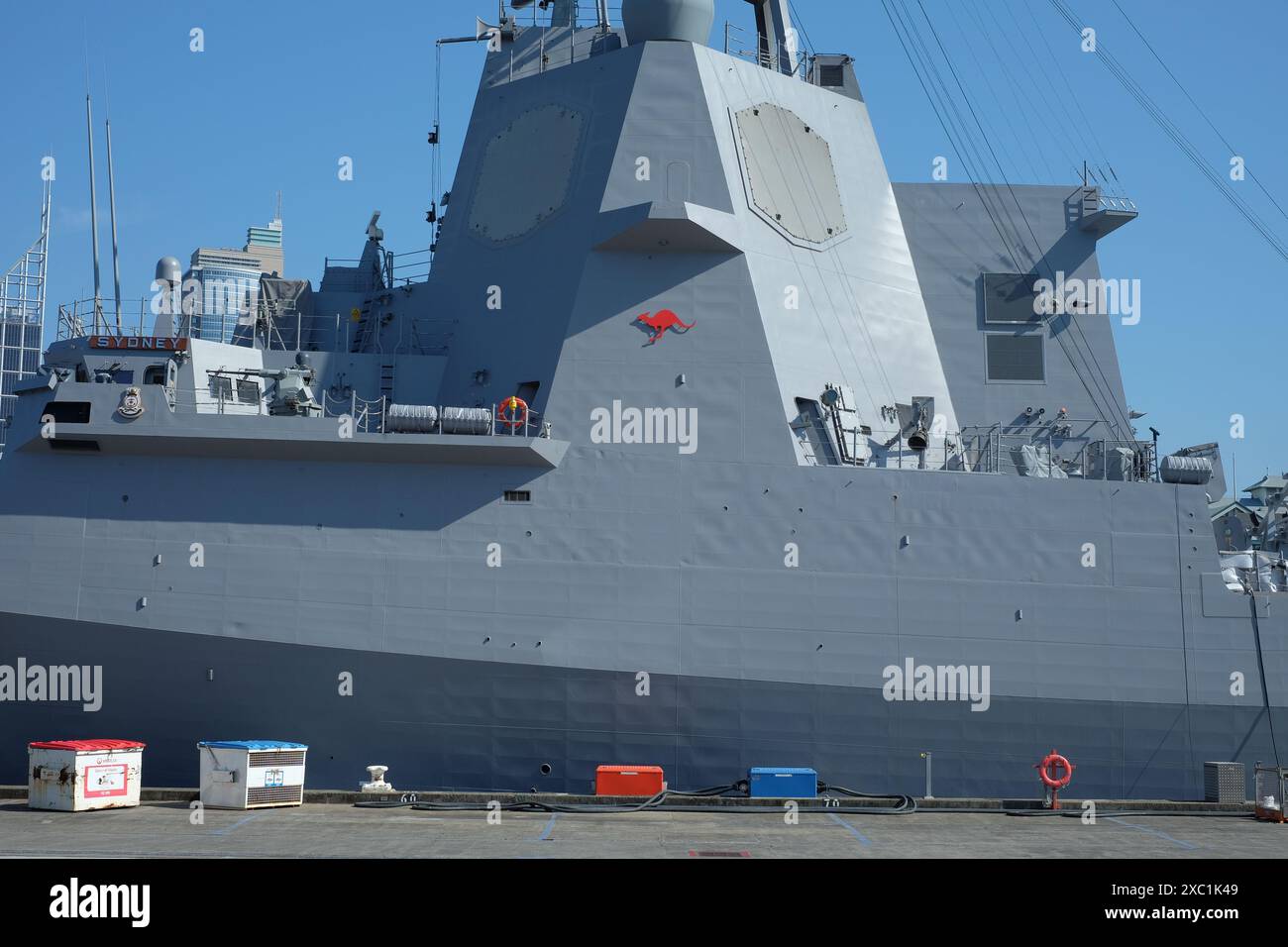 HMAS Sydney a Hobart Class guided missile destroyer (DDG) Mid Ship ...