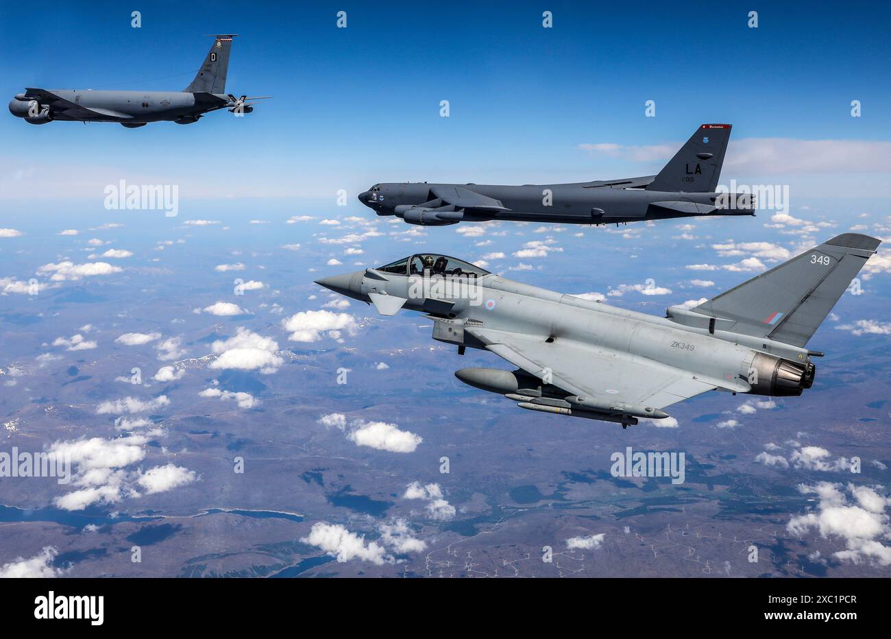 A B-52H Stratofortress operating out of Morón Air Base, Spain, flies ...