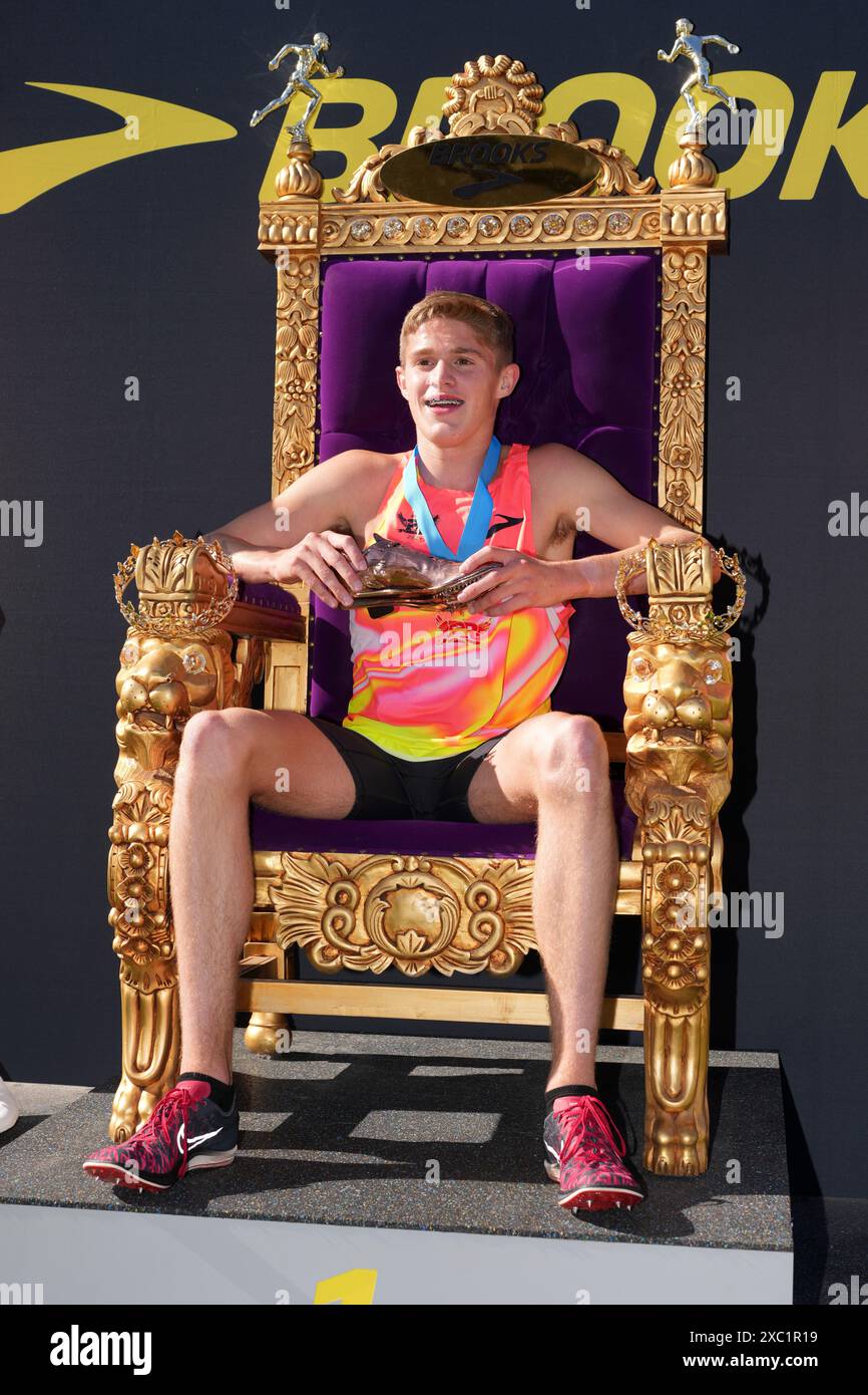 Cooper Lutkenhaus poses after winning the 800m in 1:47.58 during the ...