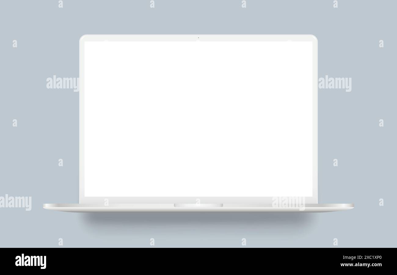 Laptop computer clay mockup isolated. Vector illustration Stock Vector ...