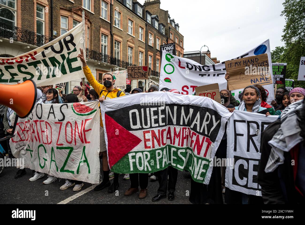 Students, Pro-Palestinian protest in Central London on 08/06/2024 ...