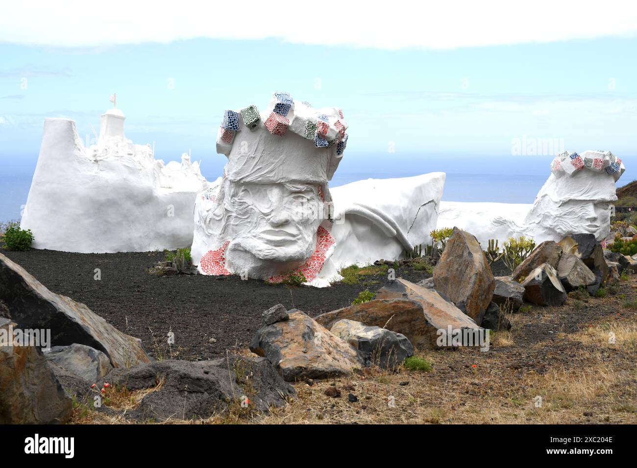 Valverde, island capital. Escultura Homenaje a la Bajada. El Hierro ...