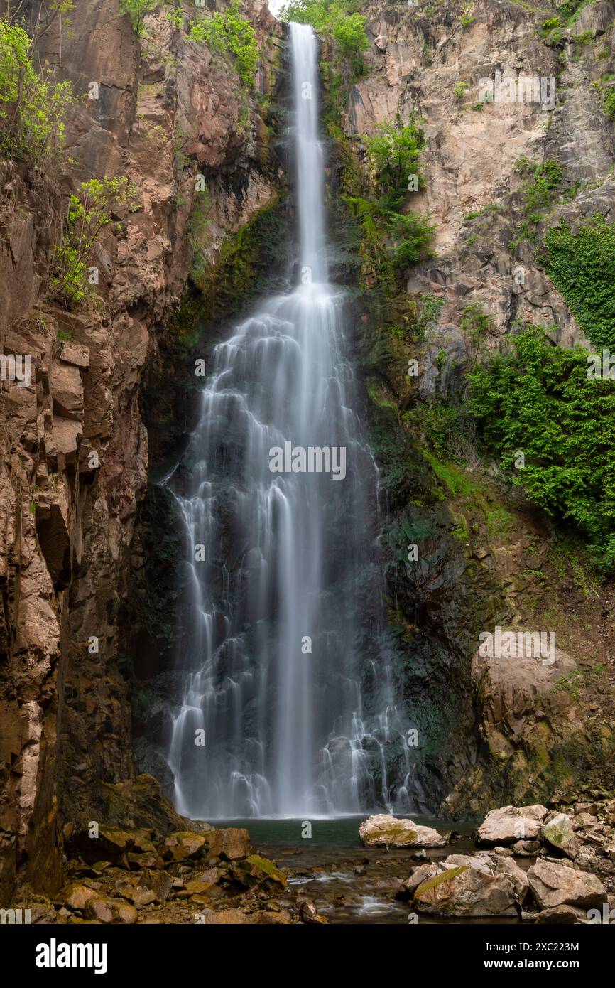 Waterfall in Vipian in Etschtal valley, South Tyrol, Italy Stock Photo ...