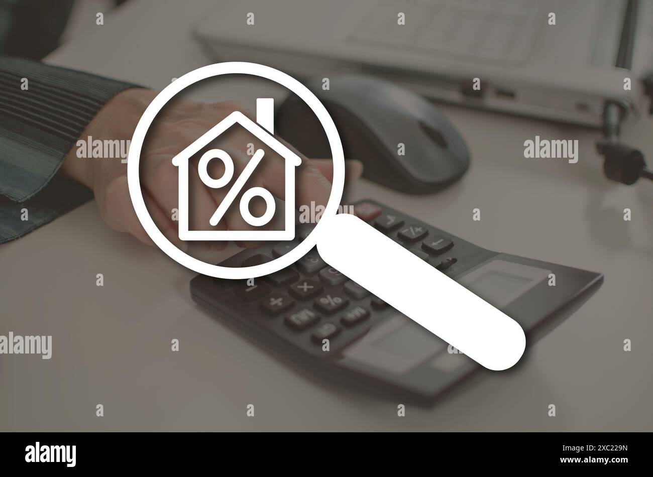 Interest rates concept illustrated by a picture on background Stock ...
