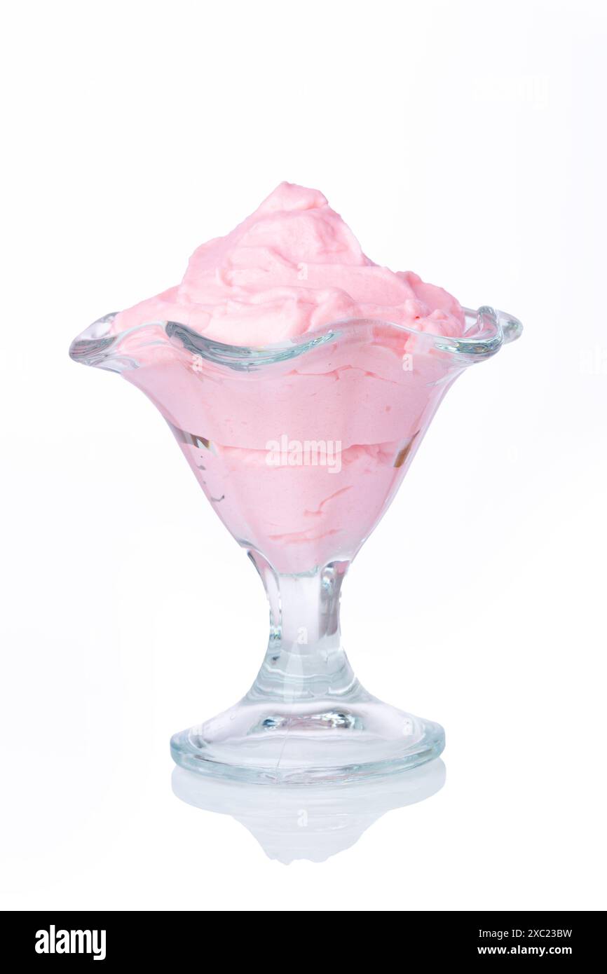 Angel delight dessert in glass bowl cut out white background Stock ...