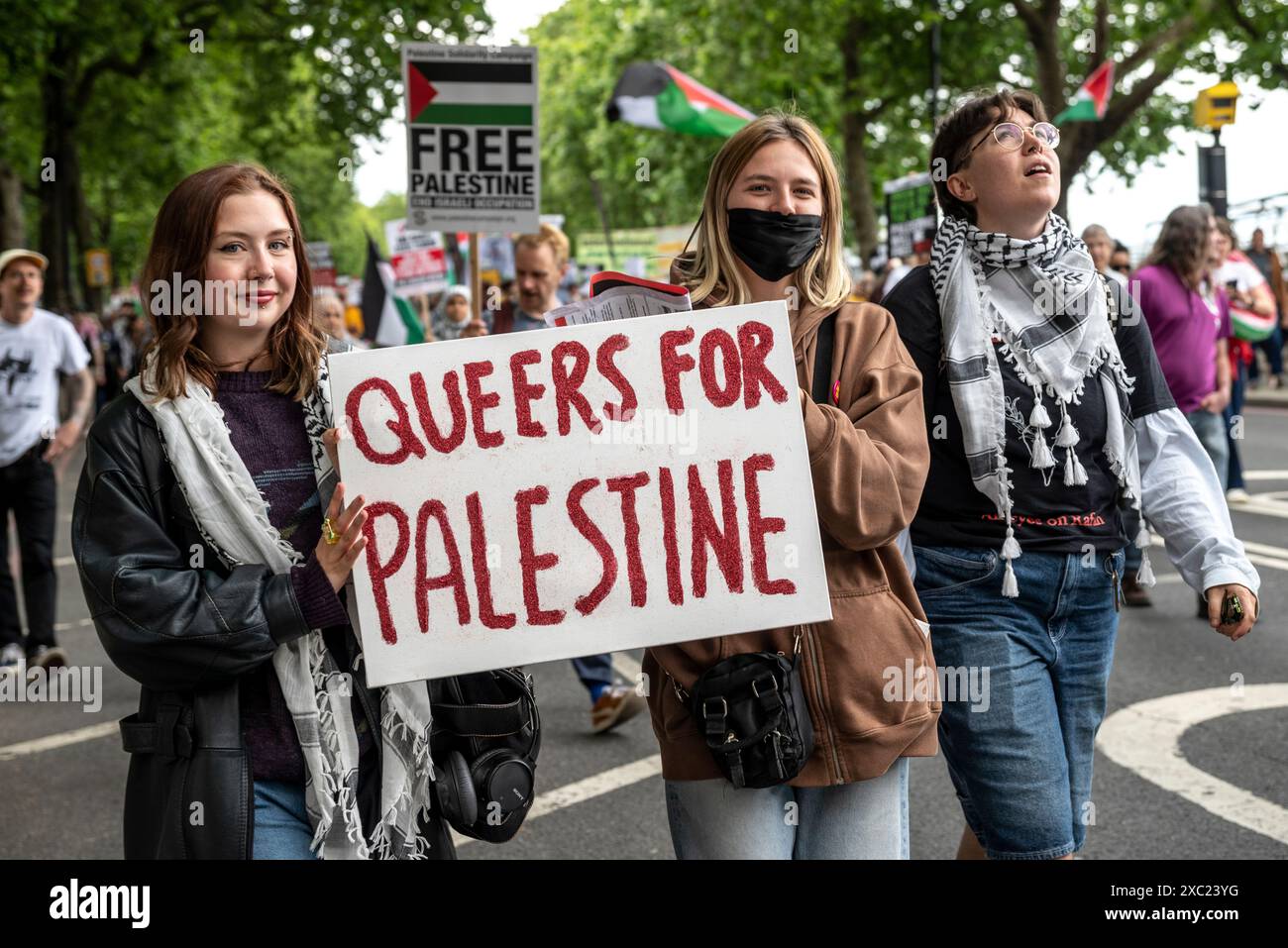 Queers for Palestine, Demonstrators on Victoria Embankment, Pro ...