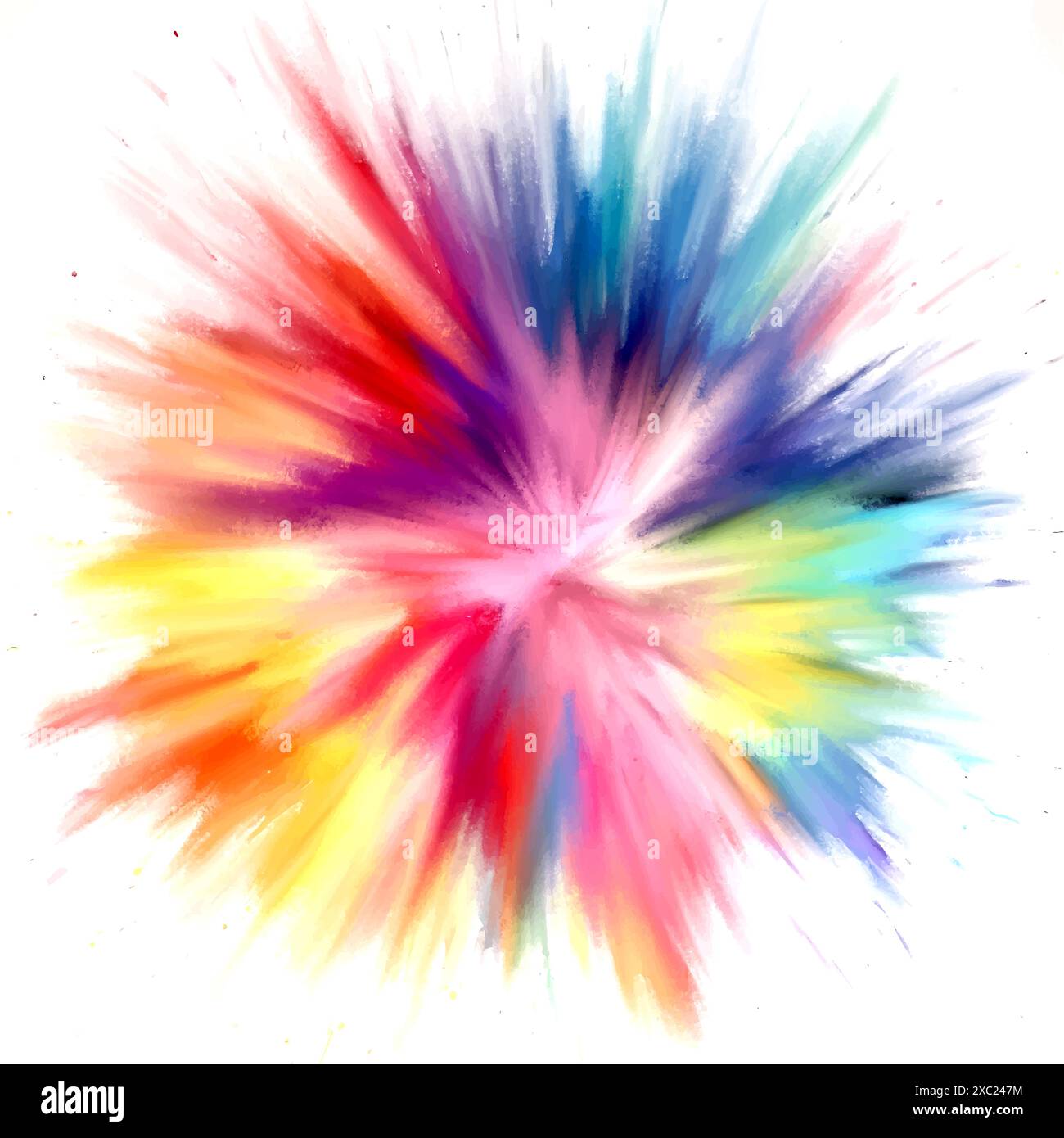 hand painted rainbow coloured exploding design Stock Vector Image & Art ...