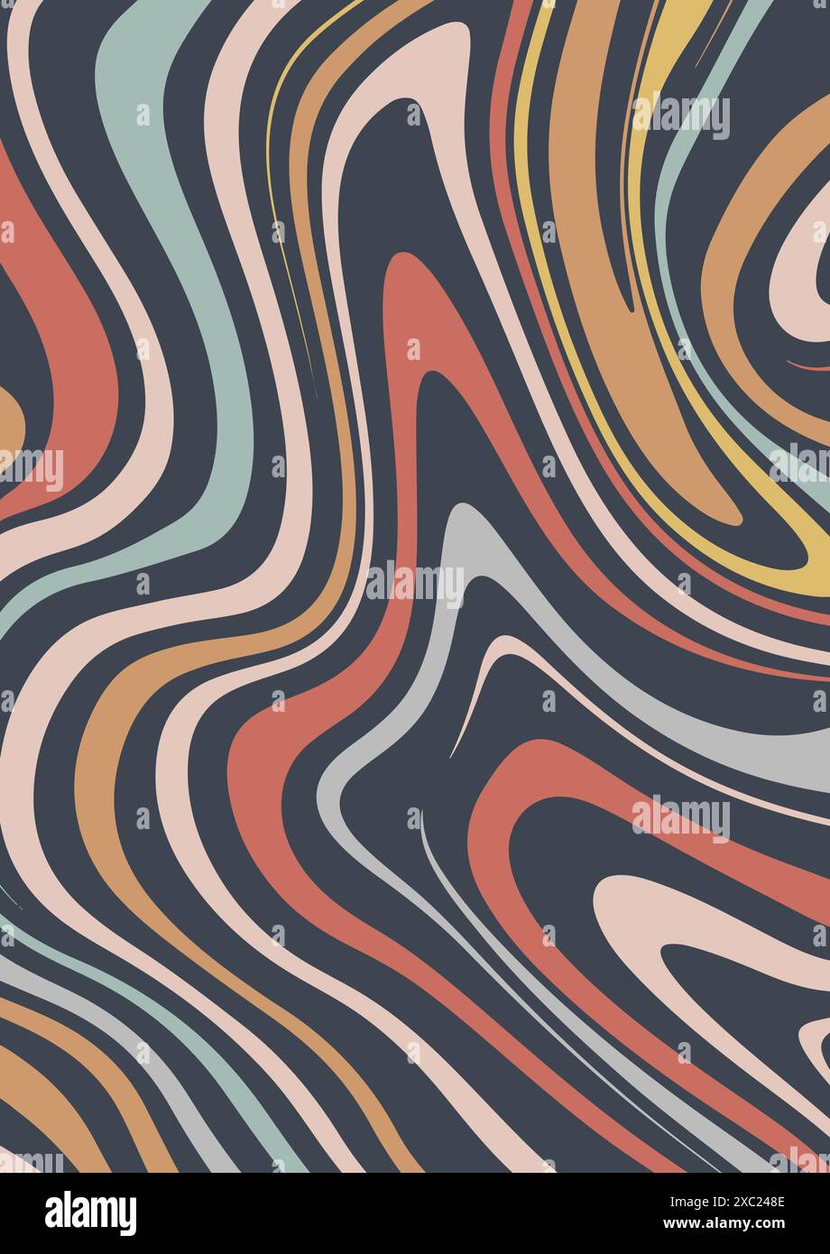 Retro coloured abstract distorted line background design Stock Vector ...