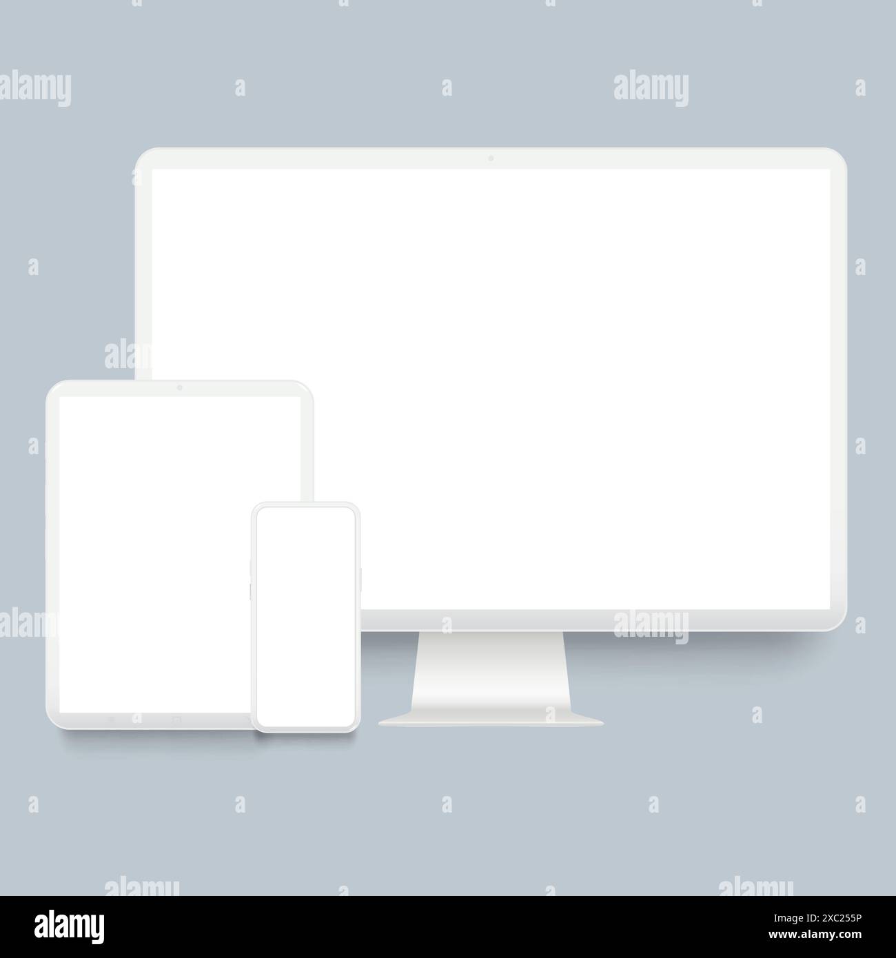 Set of digital devices with white blank screen. Vector illustration ...