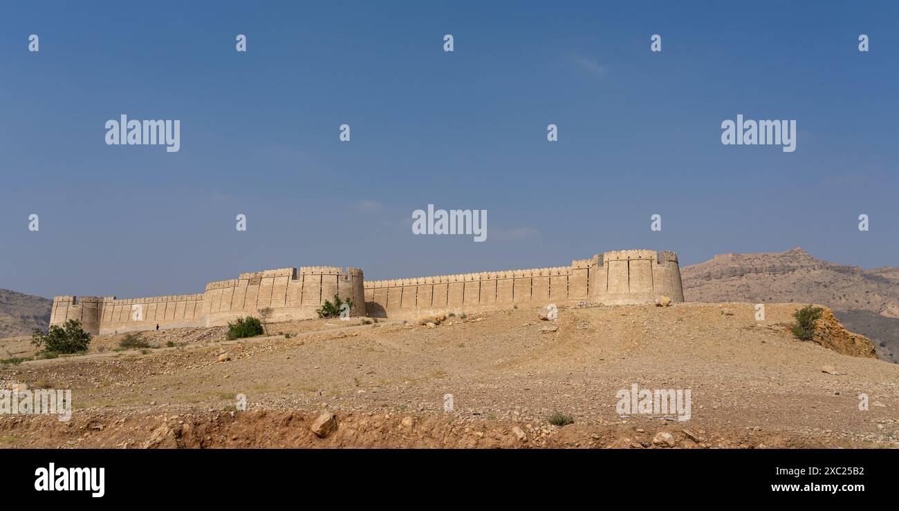 Landscape view of ancient Miri Kot fort inside Ranikot fort, aka the ...