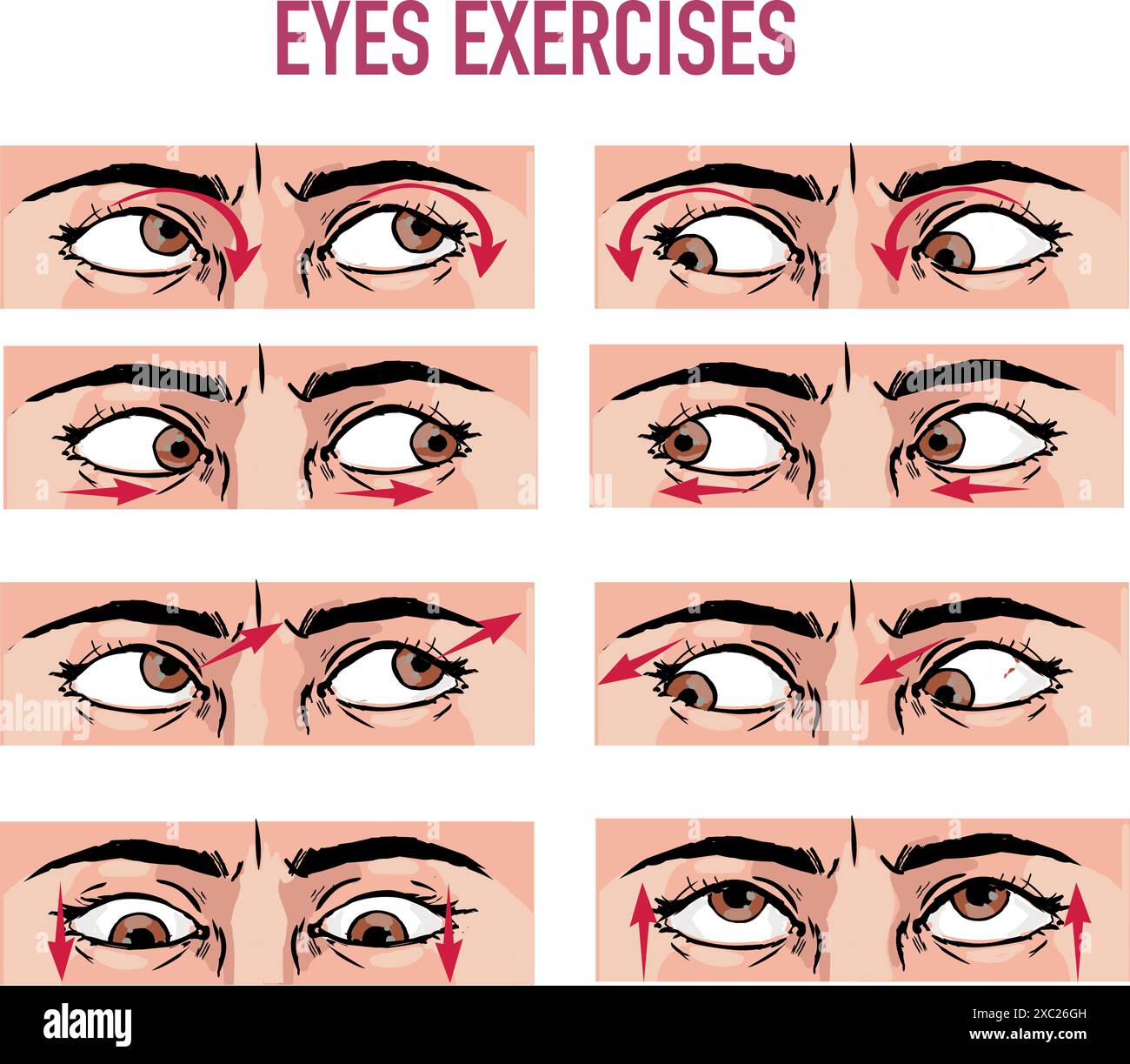 A set of exercises for the eyes. For better vision, relaxation ...