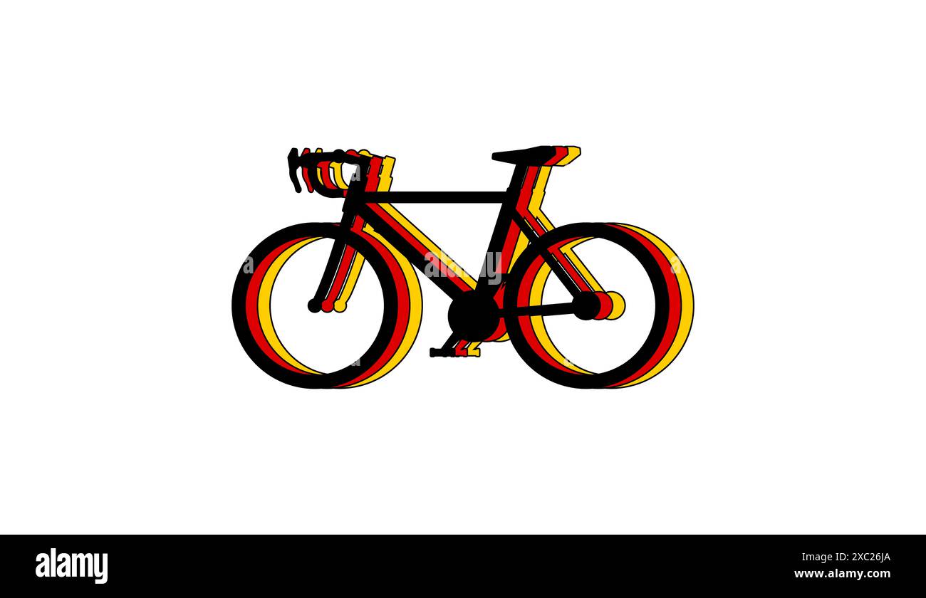 cycling germany, silhouettes of bicycles make up the german flag on a ...