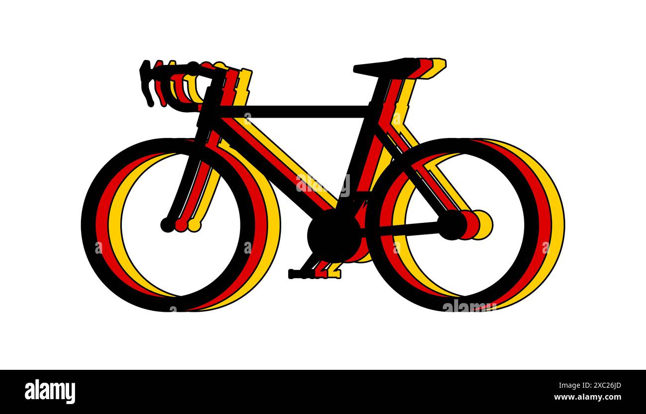 cycling germany, silhouettes of bicycles make up the german flag on a ...