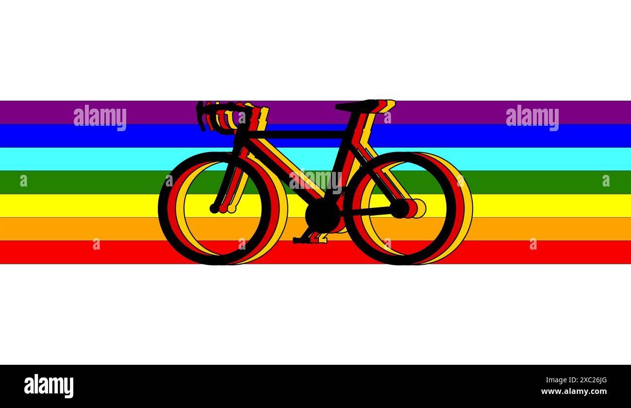 Germany by bicycle, silhouettes of bicycles make up the German flag ...