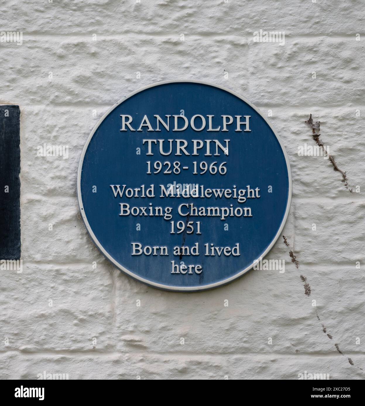 Randolph Turpin blue plaque, Leamington Spa, Warwickshire, England, UK ...