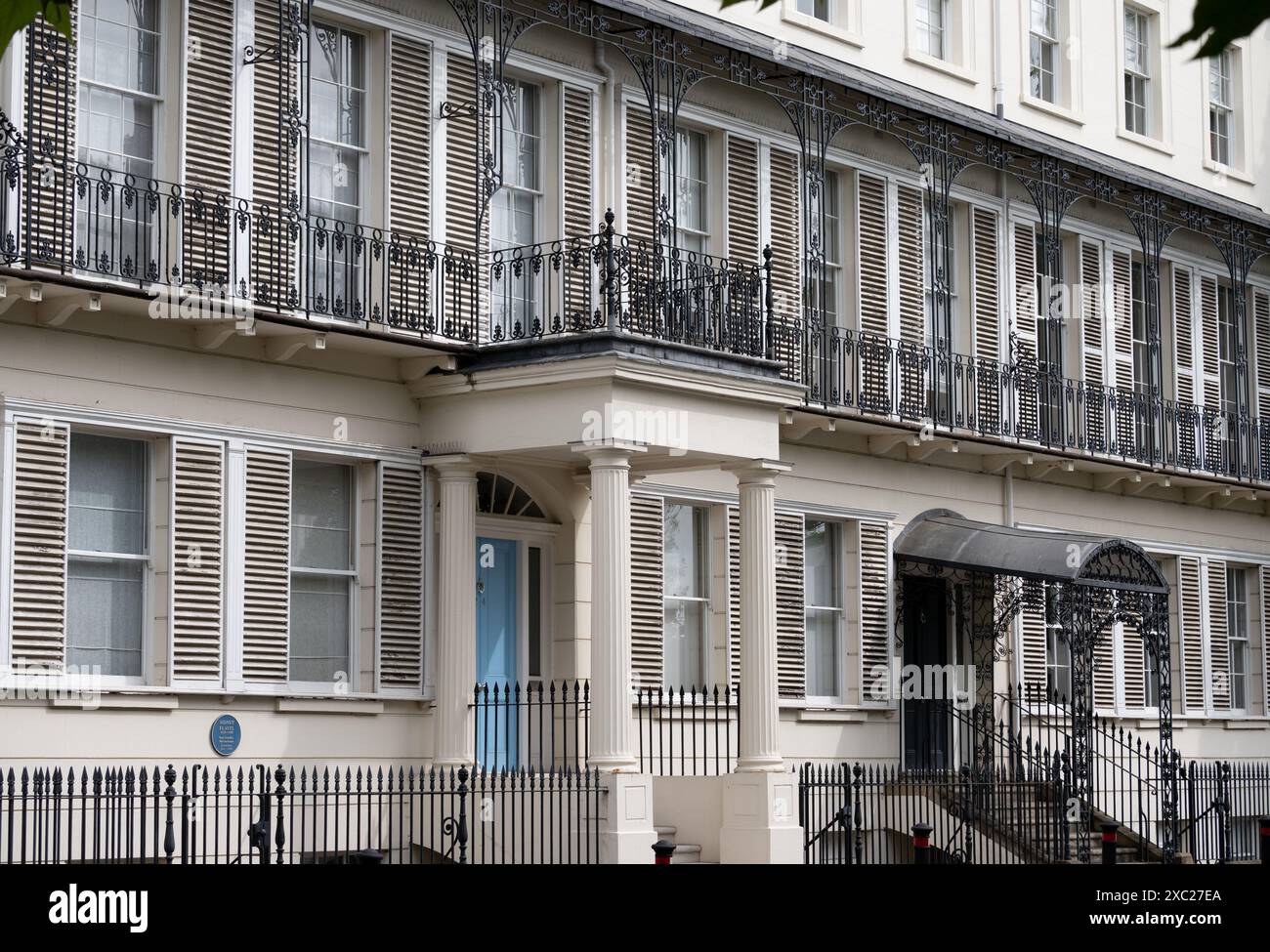 Regency architecture in Newbold Terrace, Leamington Spa, Warwickshire ...