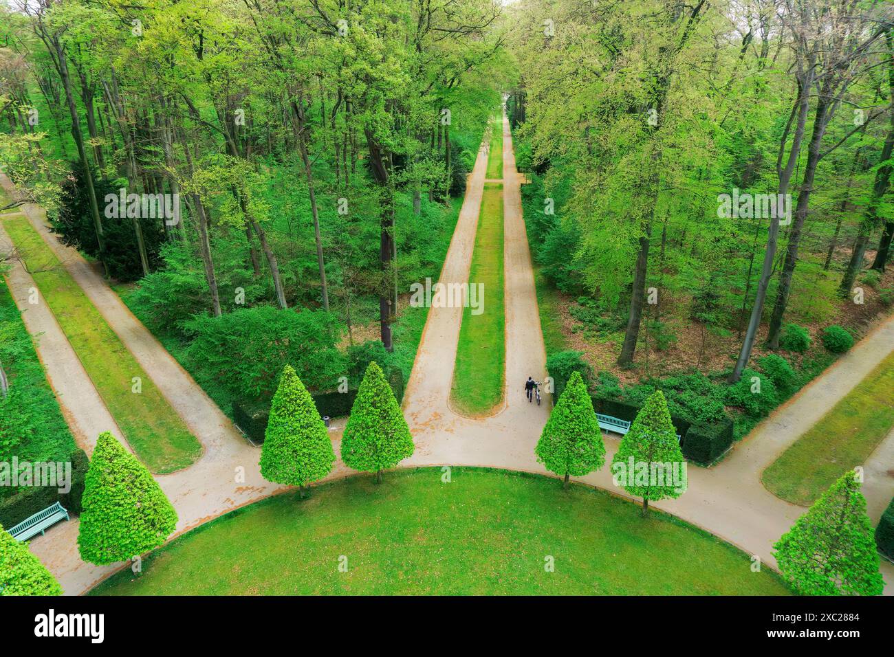 Luftaufnahme Schloßpark und Schloß Benrath, Düsseldorf, Deutschland ...