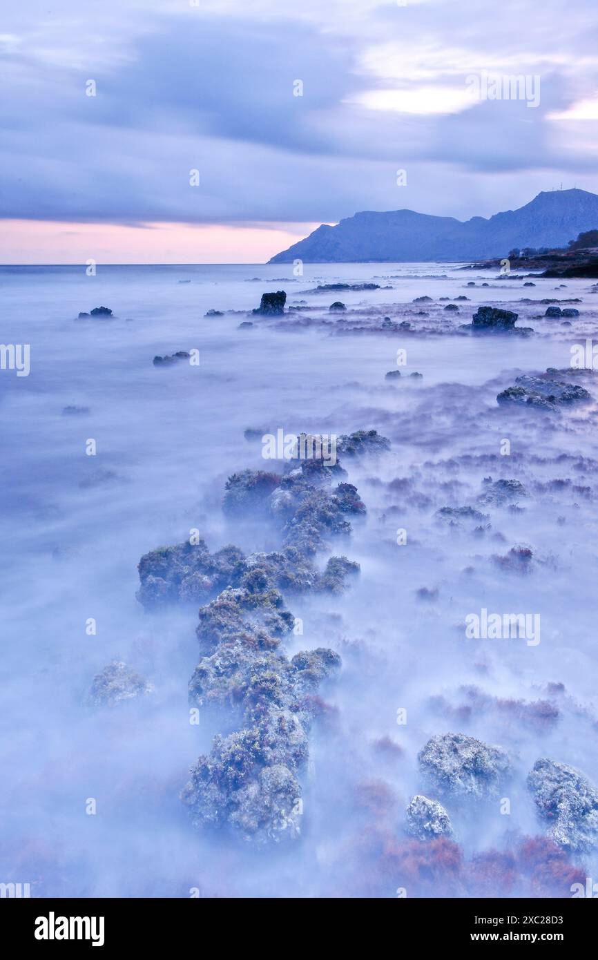 Coastline of Colonia de Sant Pere. Alcudia Bay. Llevant Peninsula. Arta ...