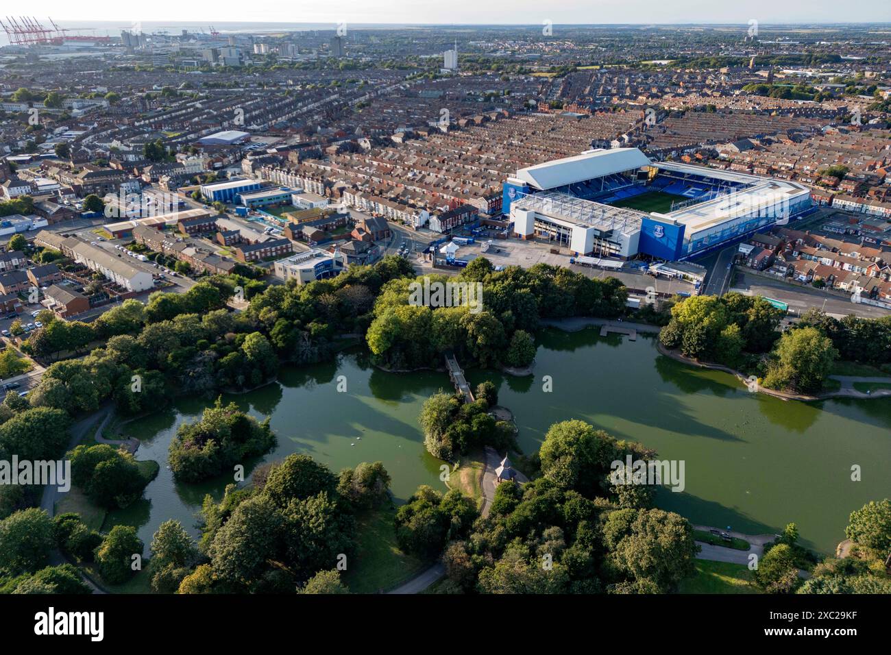An aerial general view of Goodison Park, current home of Everton FC ...