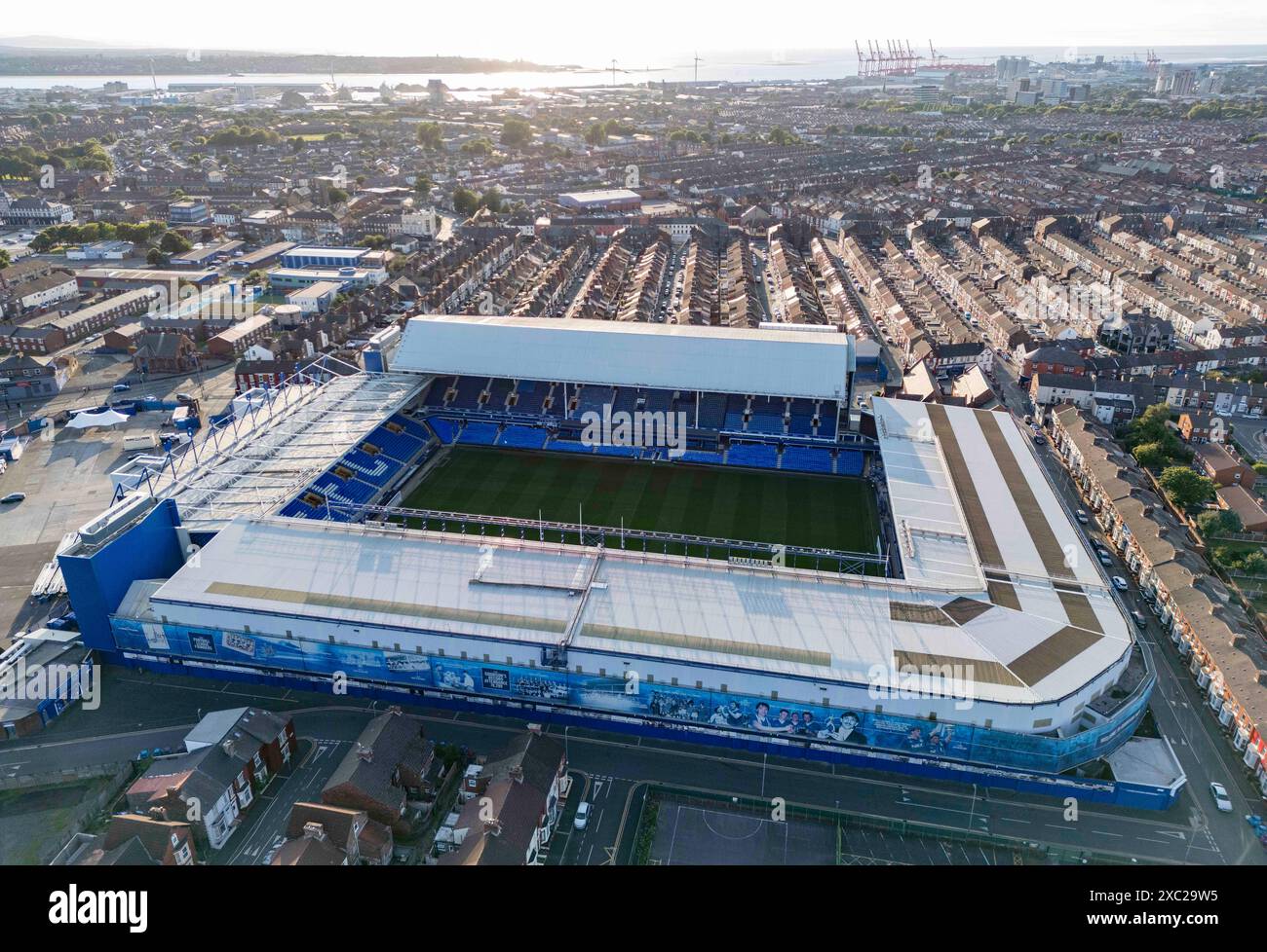An aerial general view of Goodison Park, current home of Everton FC ...