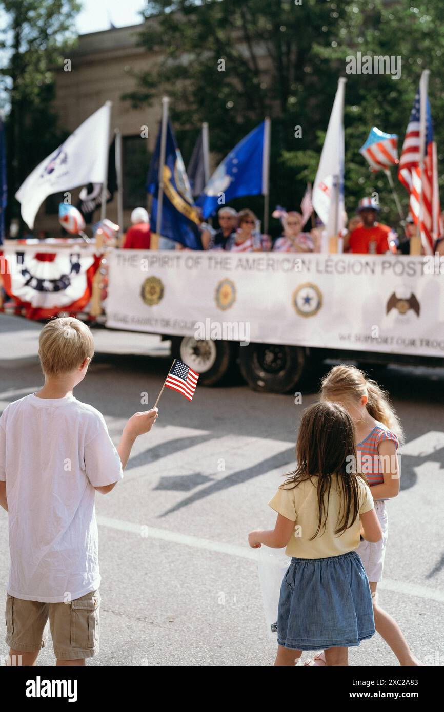 Kids celebrating, flag hi-res stock photography and images - Alamy