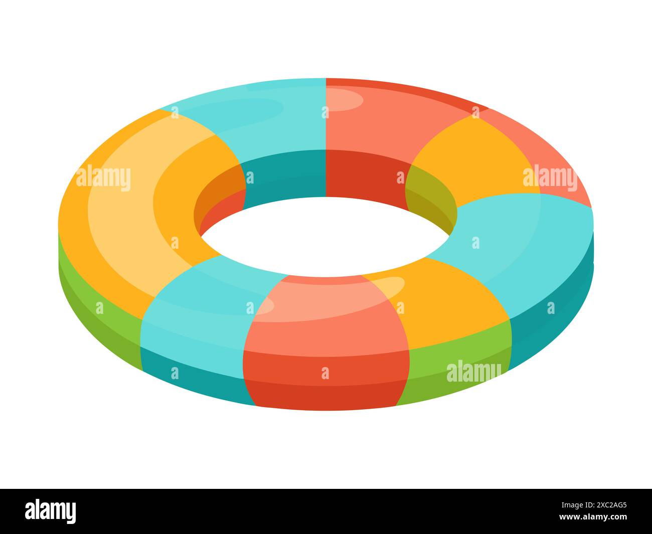 Brightly colored inflatable swim ring. Colorful float ring for summer ...