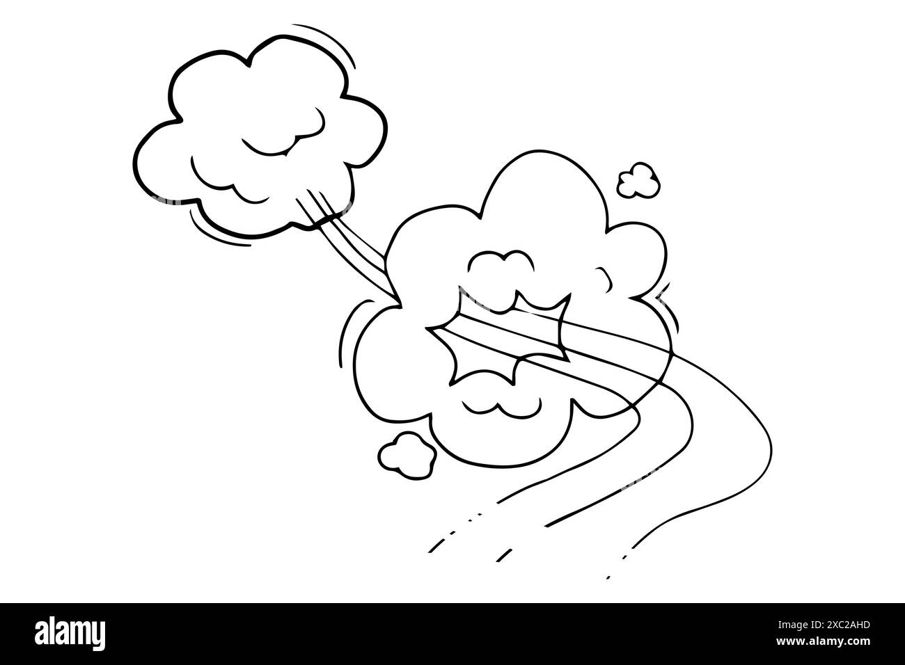 Comic speed motion effect, clouds way, trail set fast wind swirl, puff ...