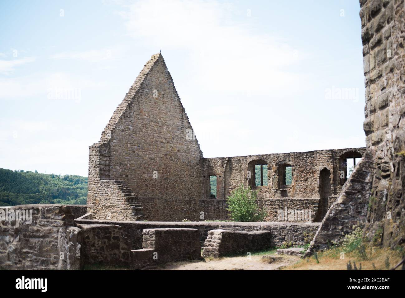 Strolling Along the Historic Ramparts of Kusel Castle Stock Photo - Alamy