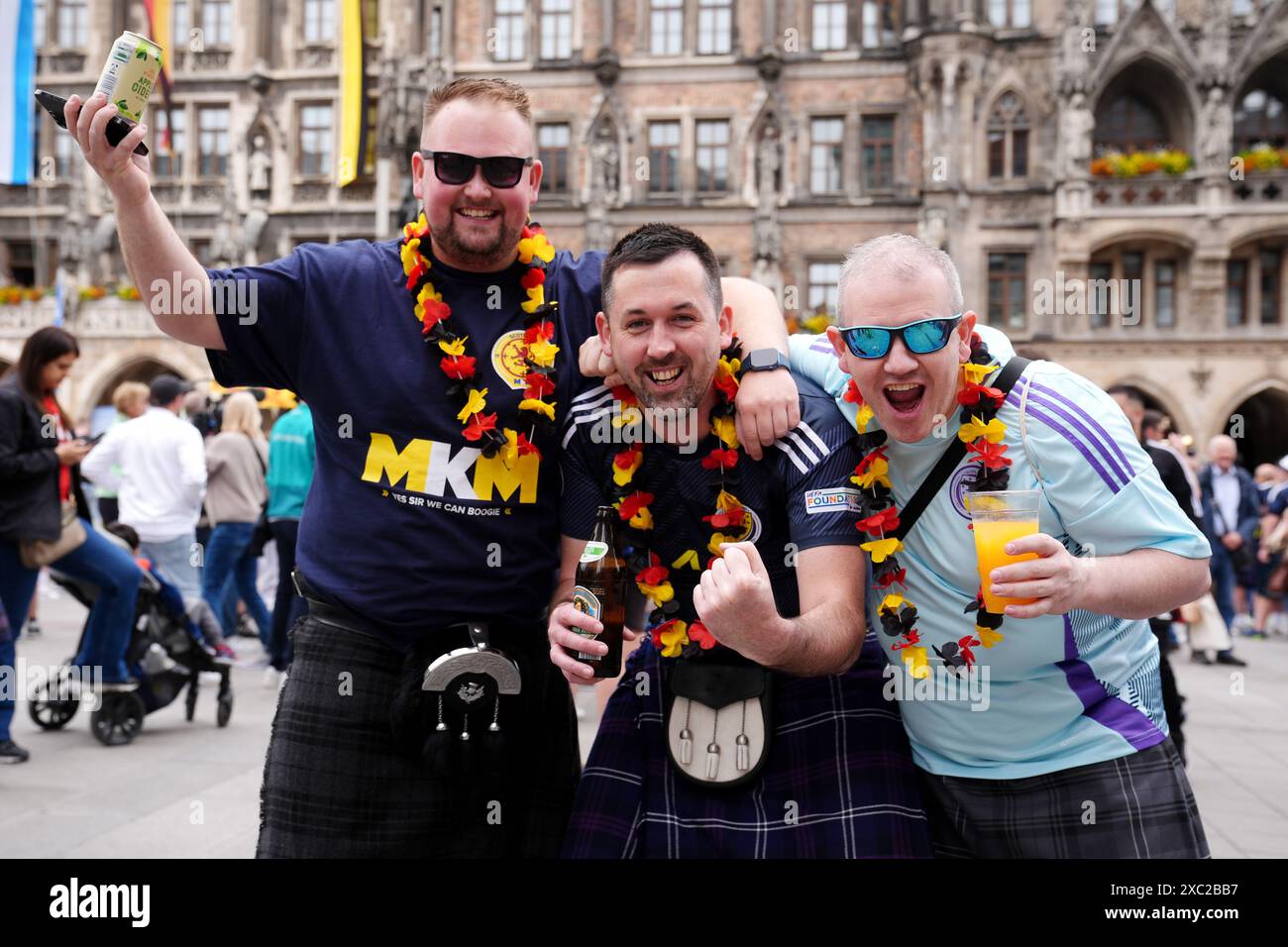 Scotland fans at Marienplatz square, Munich. Scotland will face Germany ...
